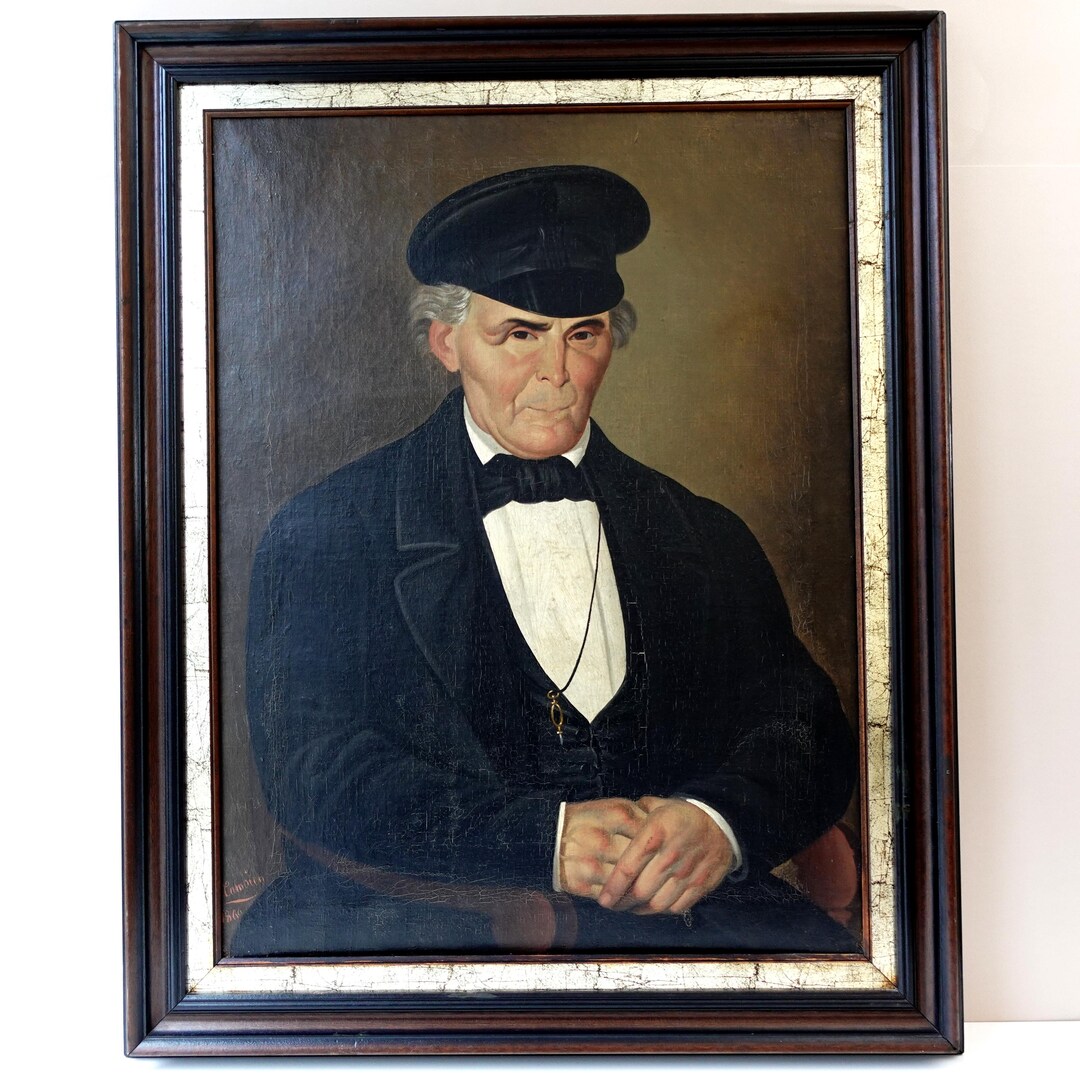 Antique Man Portrait: 1860s French Oil Painting, Signed Cambier - Etsy