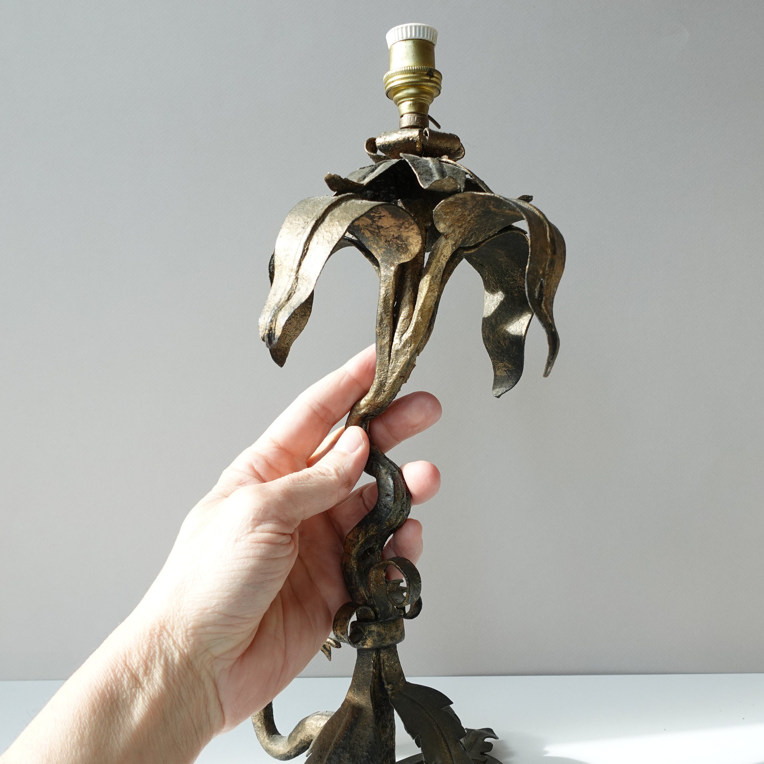 Pair of Vintage Wrought-iron Table Lamps Early 20th Century Art Nouveau ...