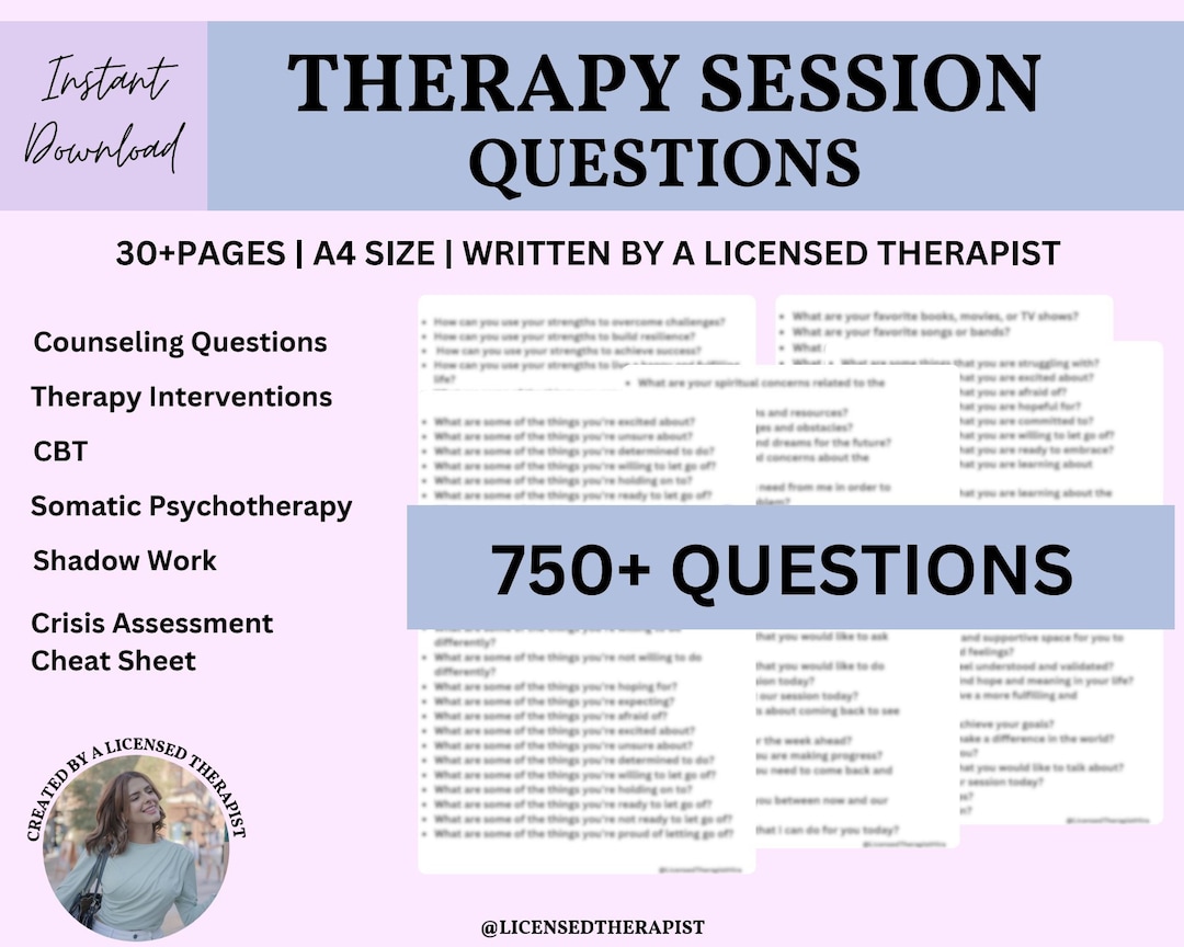 Therapy Counseling Session Questions Interventions, Therapy Session ...