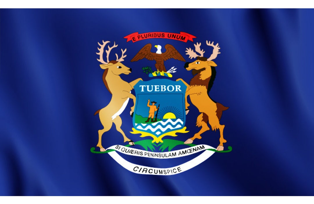 Michigan State Flag 3'x5' Flag - Michigan State - Premium Polyester 36 ...