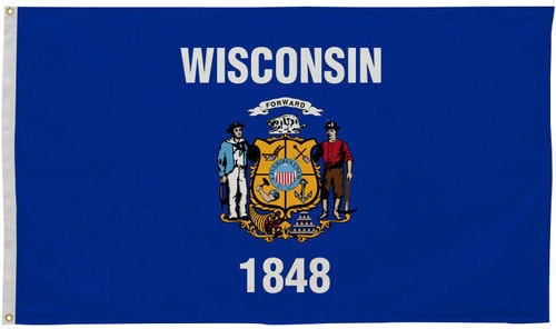 Wisconsin Flag 3'x5' Flag - Wisconsin State Flag - Premium Polyester 36 ...