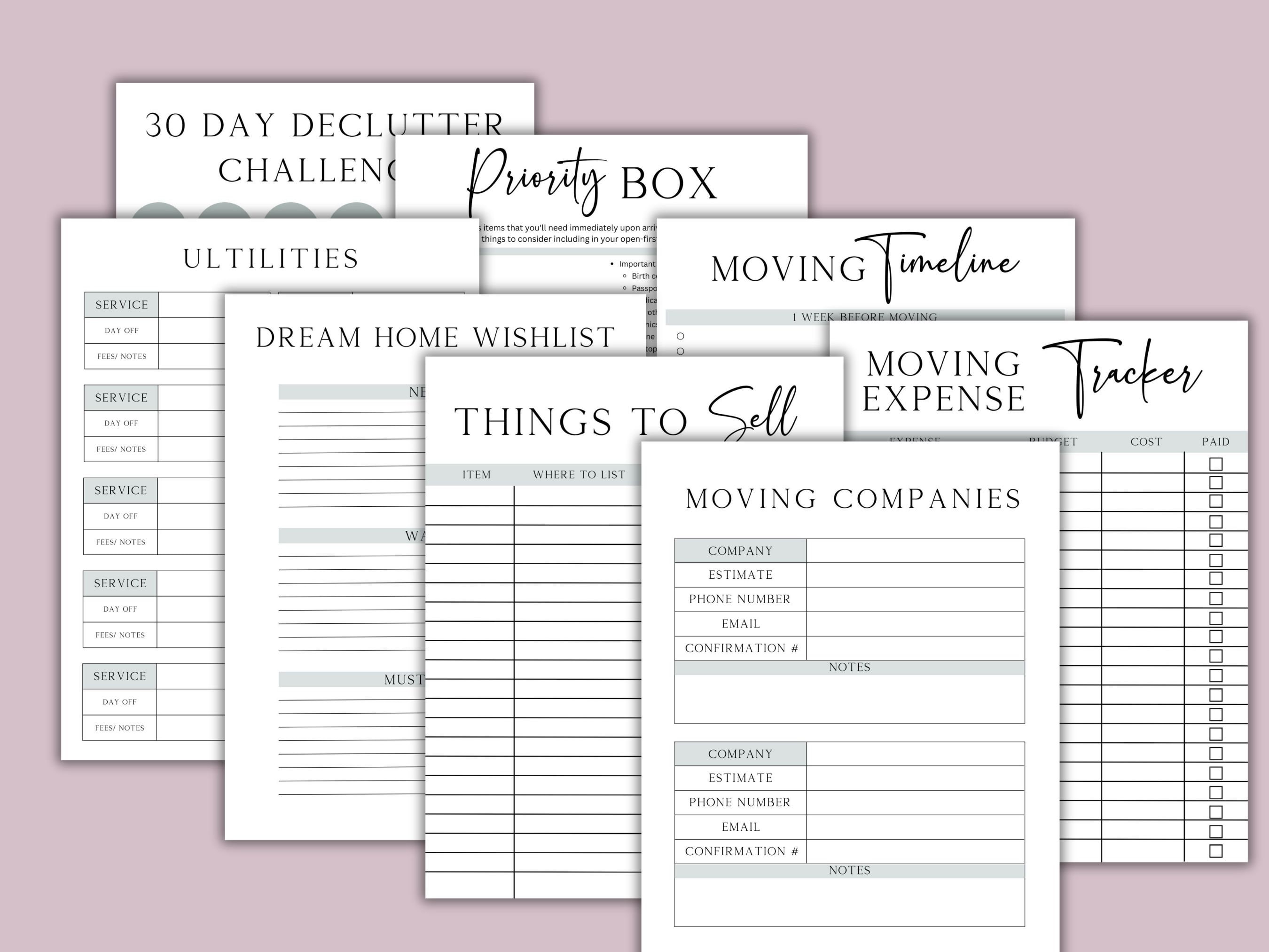 Moving Checklist Declutter Checklist Moving Printable - Etsy