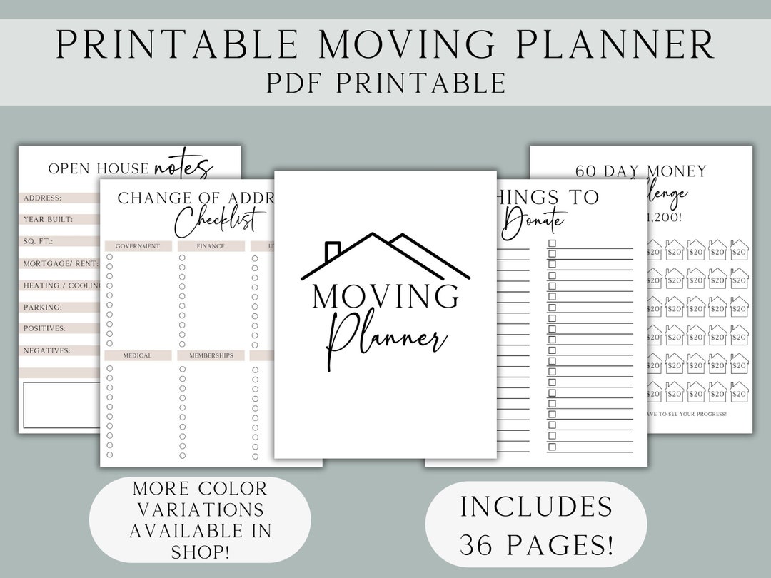 Moving Planner Printable, Declutter Checklist, Moving Printable ...
