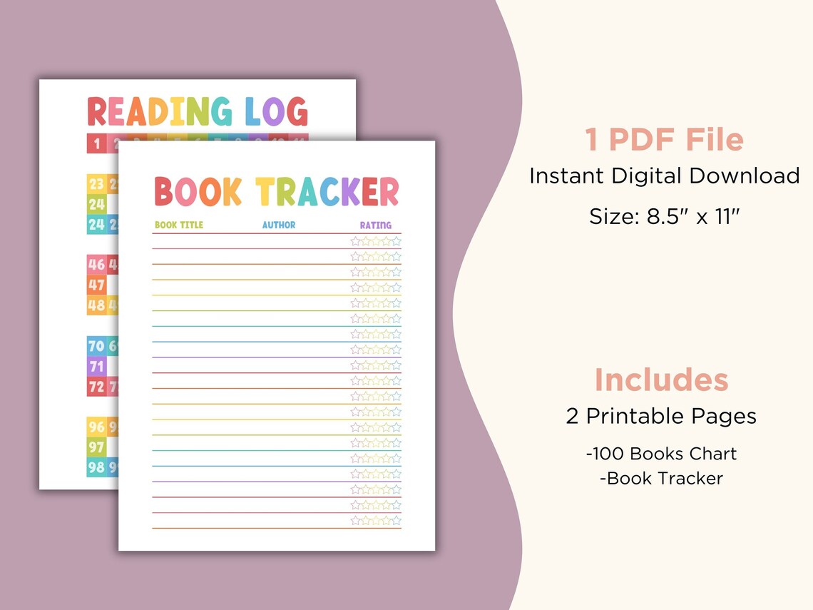 Student Reading Log, Rainbow Reading Tracker, Kids Rainbow Reading Log ...