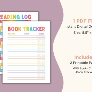 Student Reading Log, Rainbow Reading Tracker, Kids Rainbow Reading Log ...