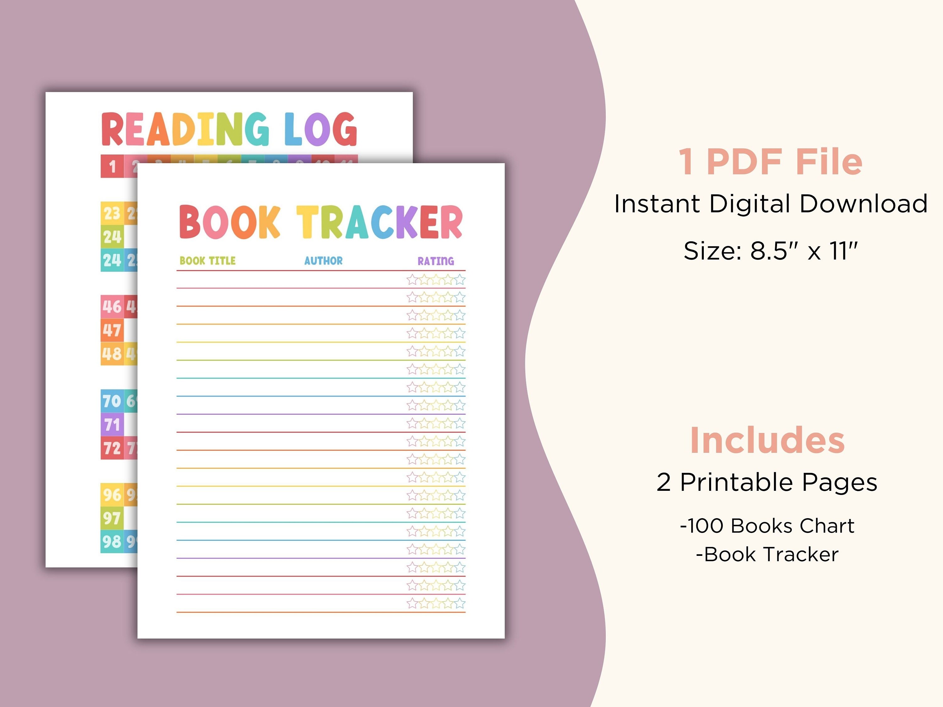 Student Reading Log, Rainbow Reading Tracker, Kids Rainbow Reading Log ...