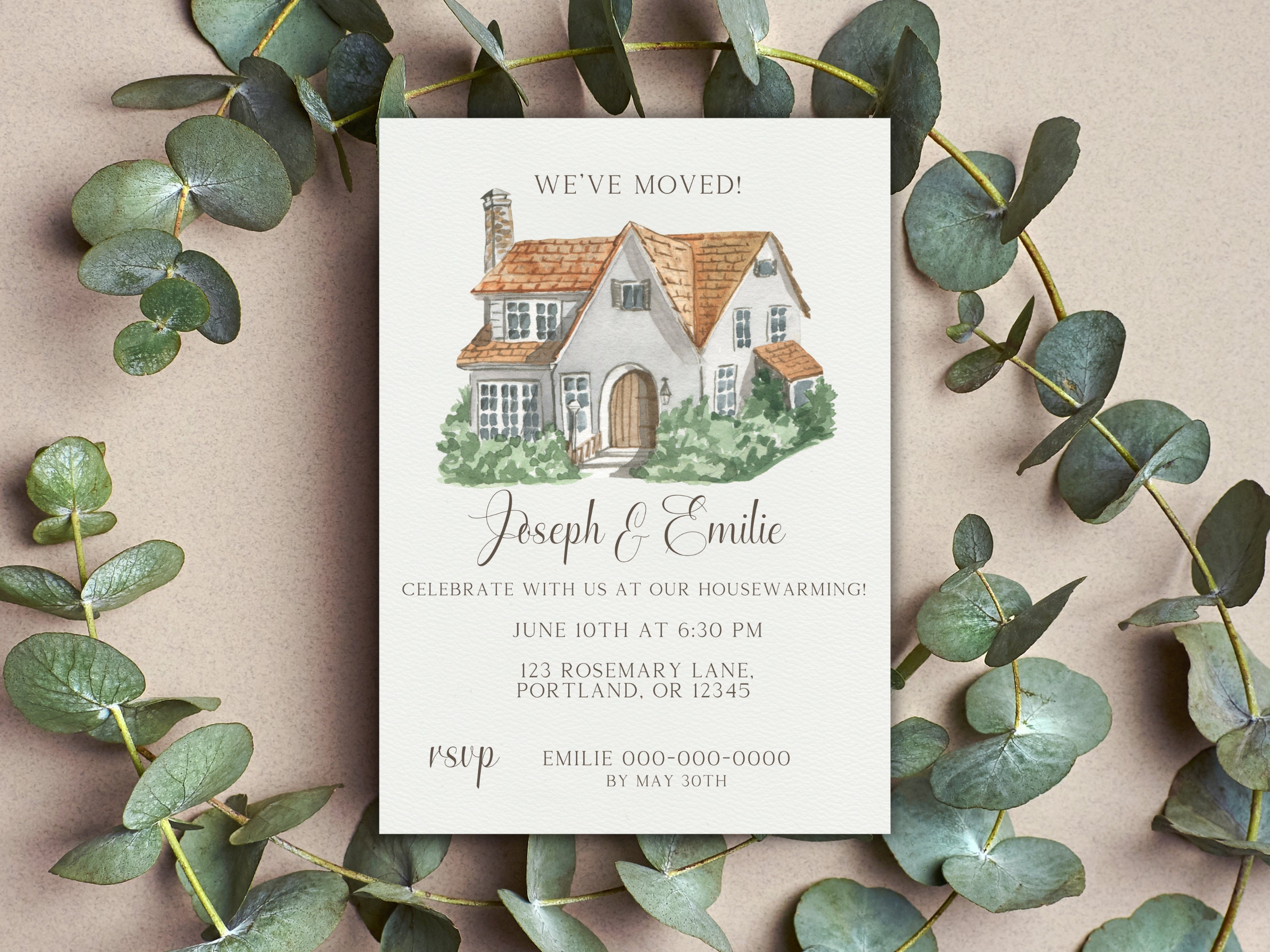 Editable Housewarming Invitation Digital Canva Invitation Template ...