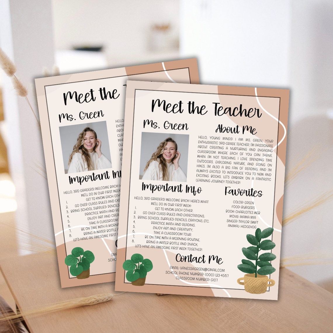 Meet the Teacher Template, Editable Teacher Printable, Back to School ...