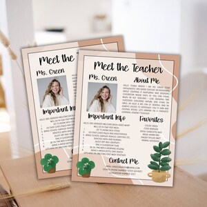 Meet the Teacher Template, Editable Teacher Printable, Back to School ...