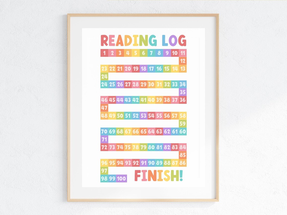 Student Reading Log, Rainbow Reading Tracker, Kids Rainbow Reading Log ...