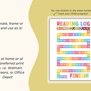 Student Reading Log, Rainbow Reading Tracker, Kids Rainbow Reading Log ...