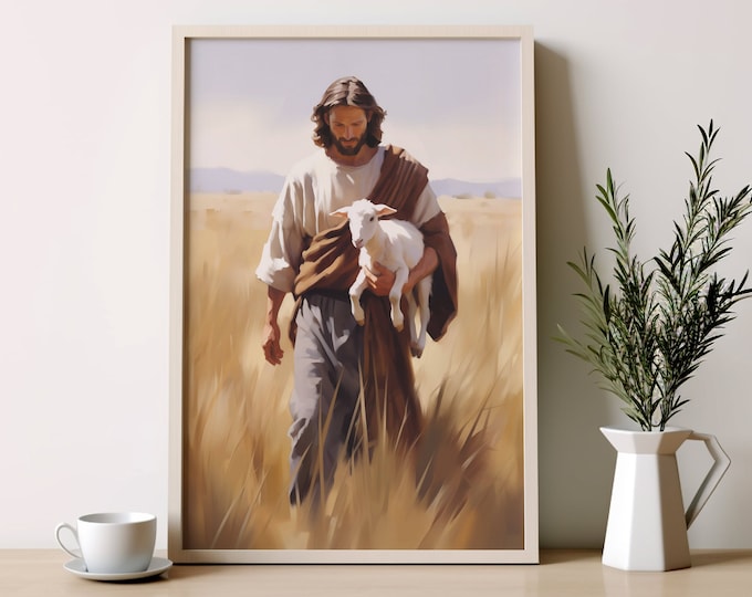The Pasture He Provides LDS Art Jesus With Sheep the Good Shepherd ...