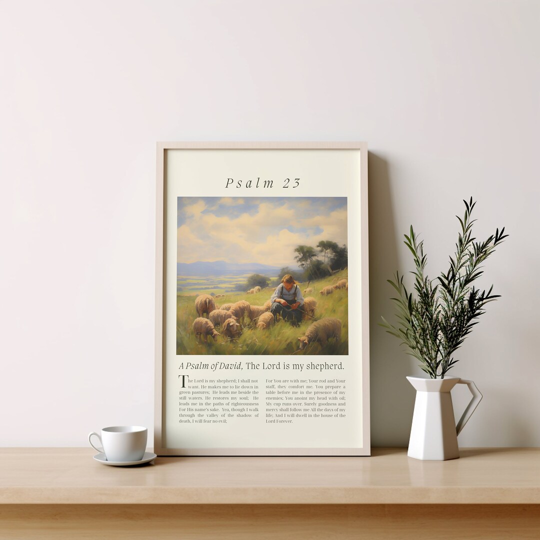 Psalm 23 Printable Wall Art, the Lord is My Shepherd, Placid Version ...