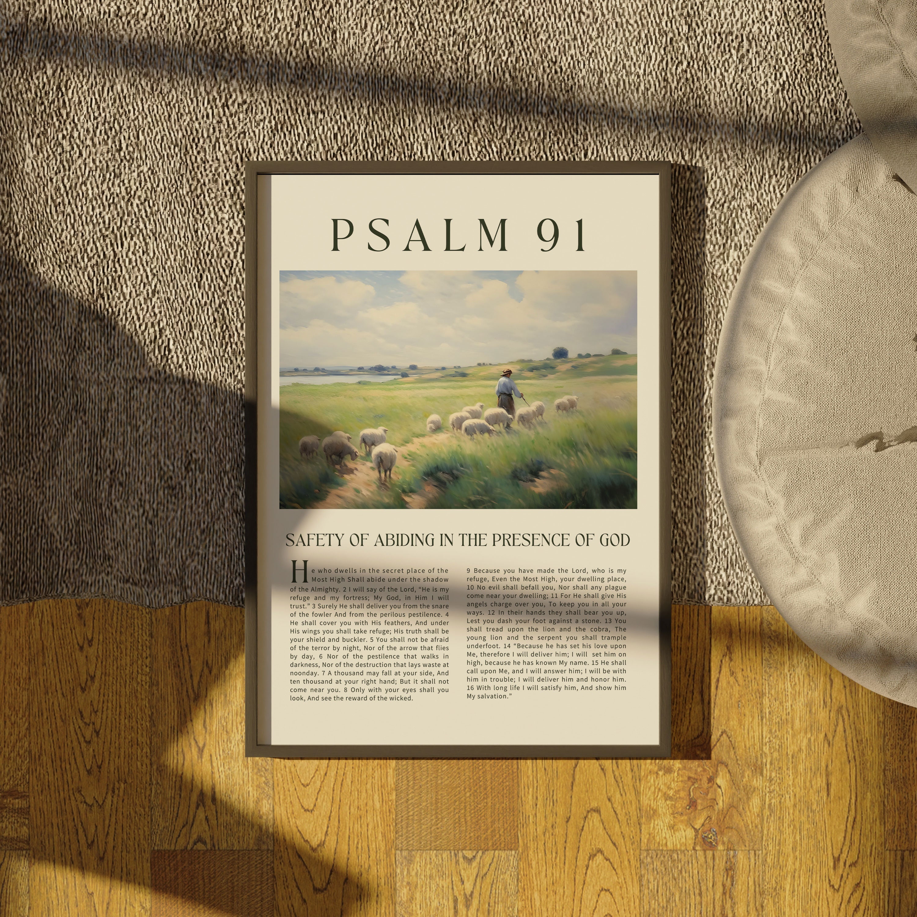 Psalm 91 Wall Art Printable, Bible Verse Wall Art, Christian Scripture ...