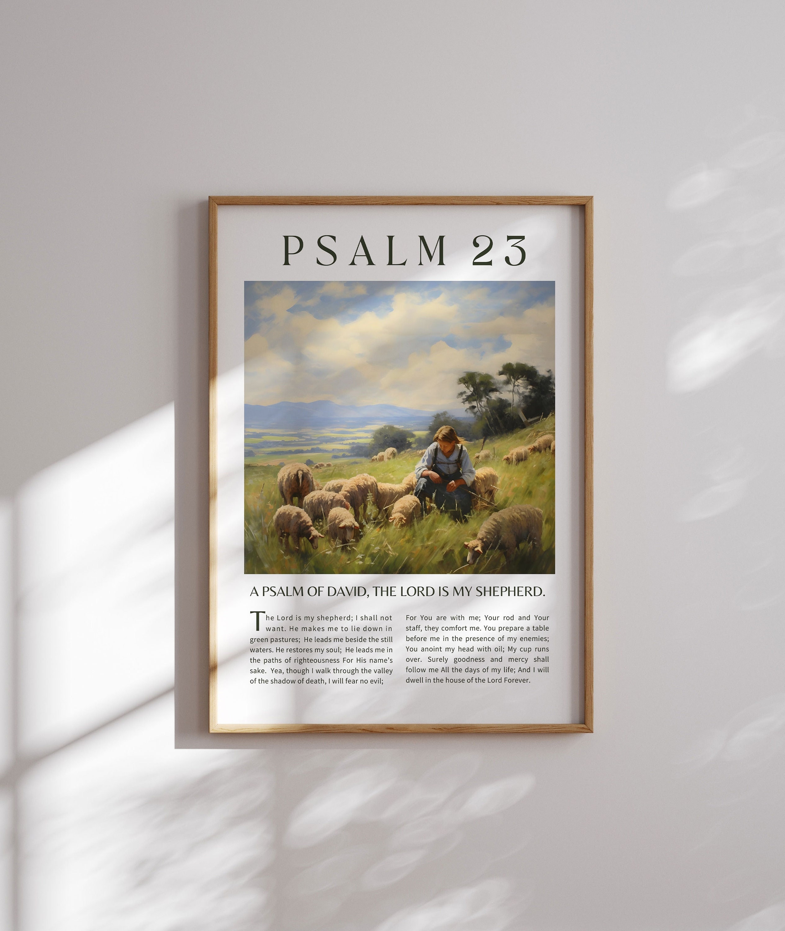 Psalm 23 Printable Wall Art, the Lord is My Shepherd, Vintage Bible ...