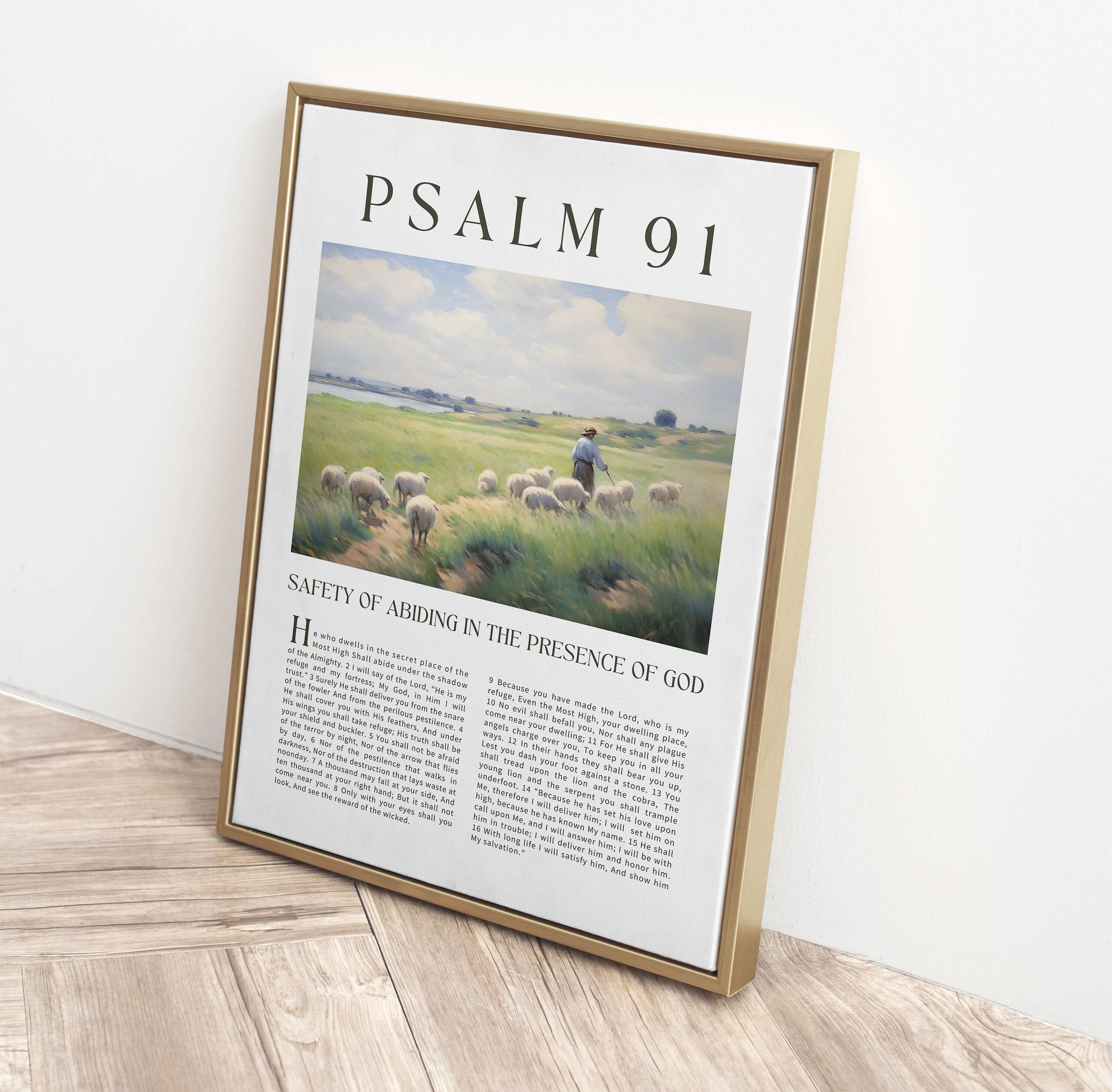Psalm 91 Wall Art Printable, Bible Verse Wall Art, Christian Scripture ...