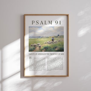 Psalm 91 Wall Art Printable, Bible Verse Wall Art, Christian Scripture ...