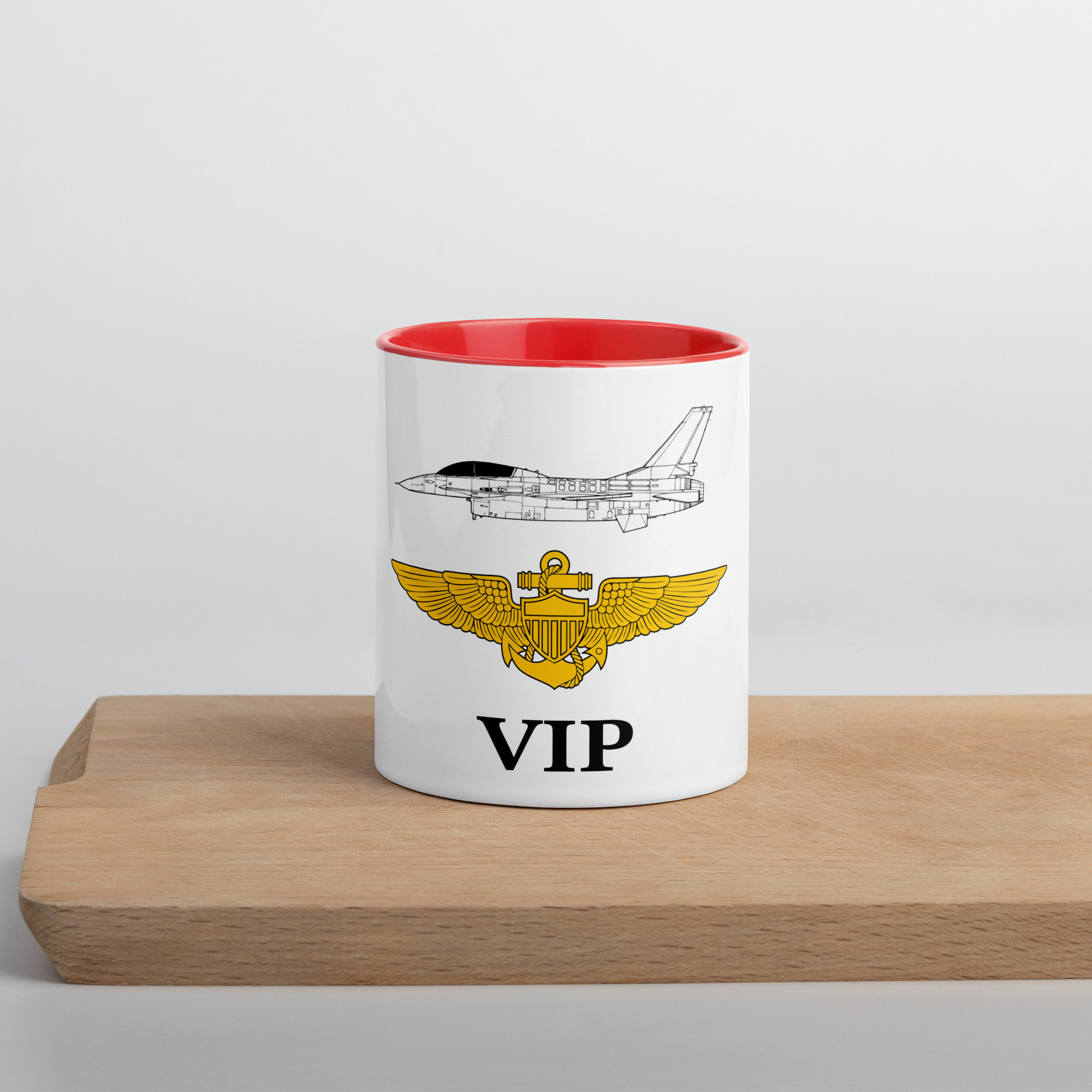 VIP Fighter Jet Navy Mug With Color Inside - Etsy