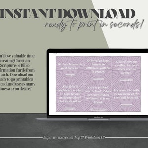 24 Christian Scripture Cards, Printable, Faith Affirmations, Digital ...