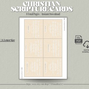 24 Christian Scripture Cards, Printable, Faith Affirmations, Digital ...