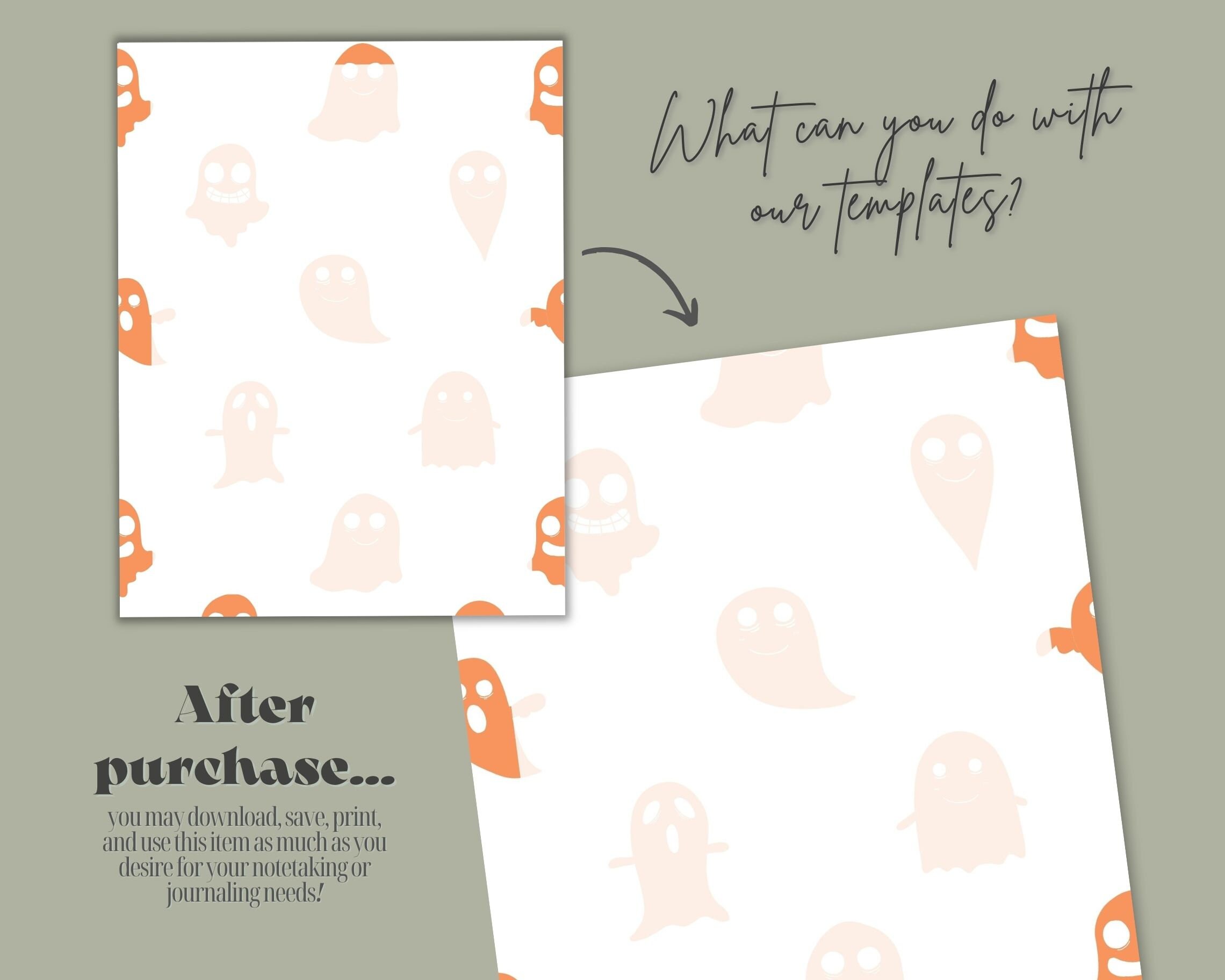 Halloween Stationery Paper Set of 24, Printable, Journal, Autumn ...