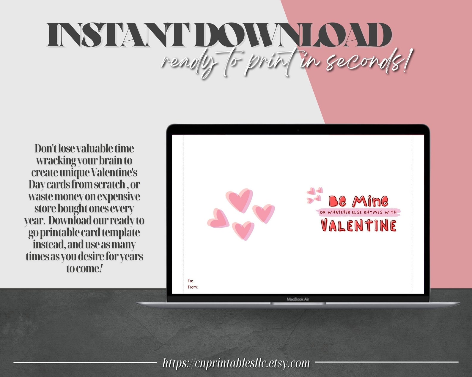 Cute Be Mine Valentine's Day Card, Printable, Instant Download, Digital ...