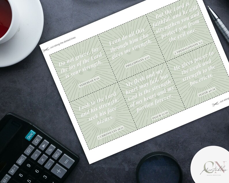 24 Christian Scripture Cards, Printable, Faith Affirmations, Digital ...
