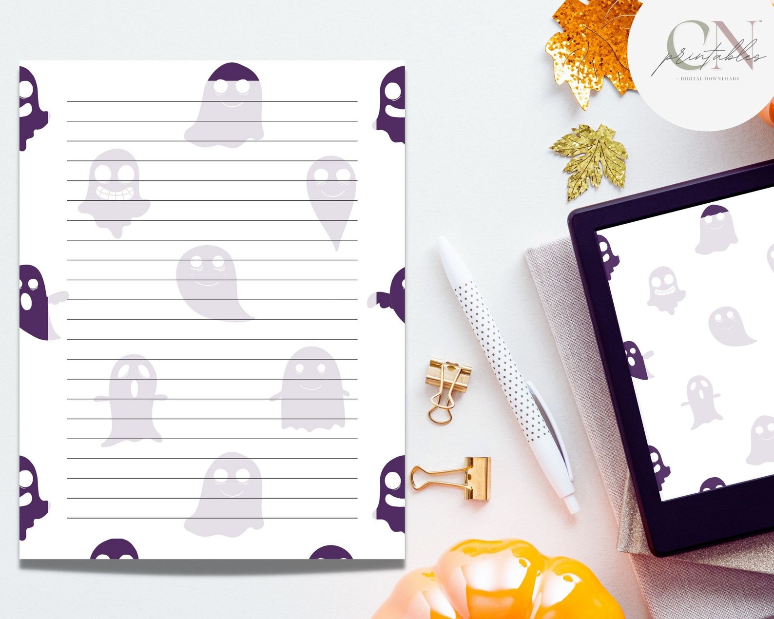 Halloween Stationery Paper Set of 24, Printable, Journal, Autumn ...
