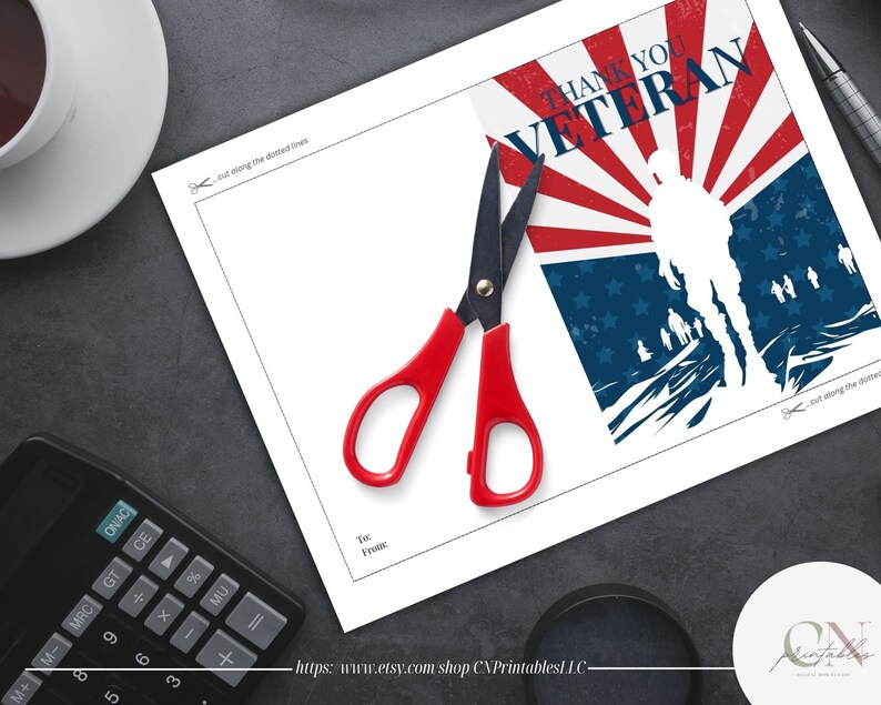 Veteran Thank You Card, Printable, Instant Download, Digital File, PDF ...