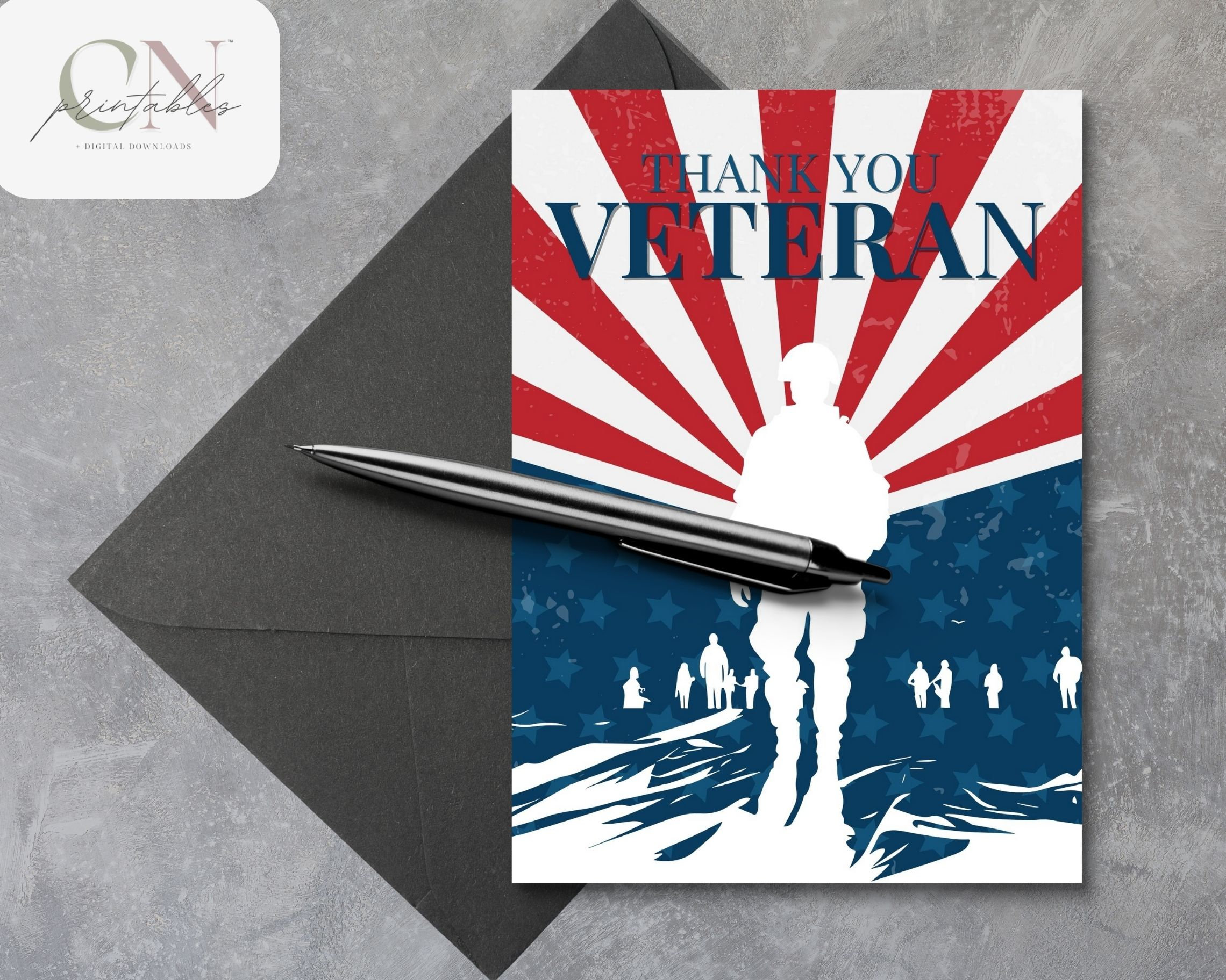 Veteran Thank You Card, Printable, Instant Download, Digital File, PDF, Letter Size, A4 - Etsy