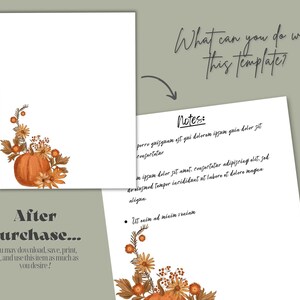 Autumn Stationery Paper Set of 6, Printable, Journal, Fall, Digital ...