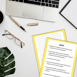 14 Notes Paper Sheets, Template, Printable, Journal, Digital Item ...