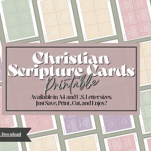 24 Christian Scripture Cards, Printable, Faith Affirmations, Digital ...