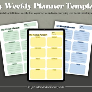 My Weekly Planner Template, Week at a Glance, Printable Organizer, A4 ...