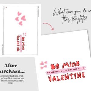 Cute Be Mine Valentine's Day Card, Printable, Instant Download, Digital ...