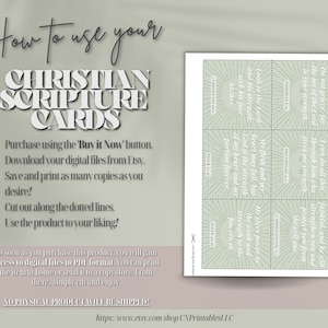 24 Christian Scripture Cards, Printable, Faith Affirmations, Digital ...