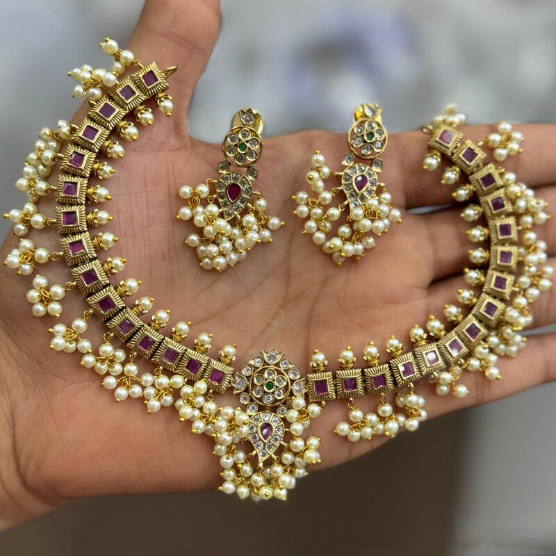 Indian Ruby Necklace - Etsy