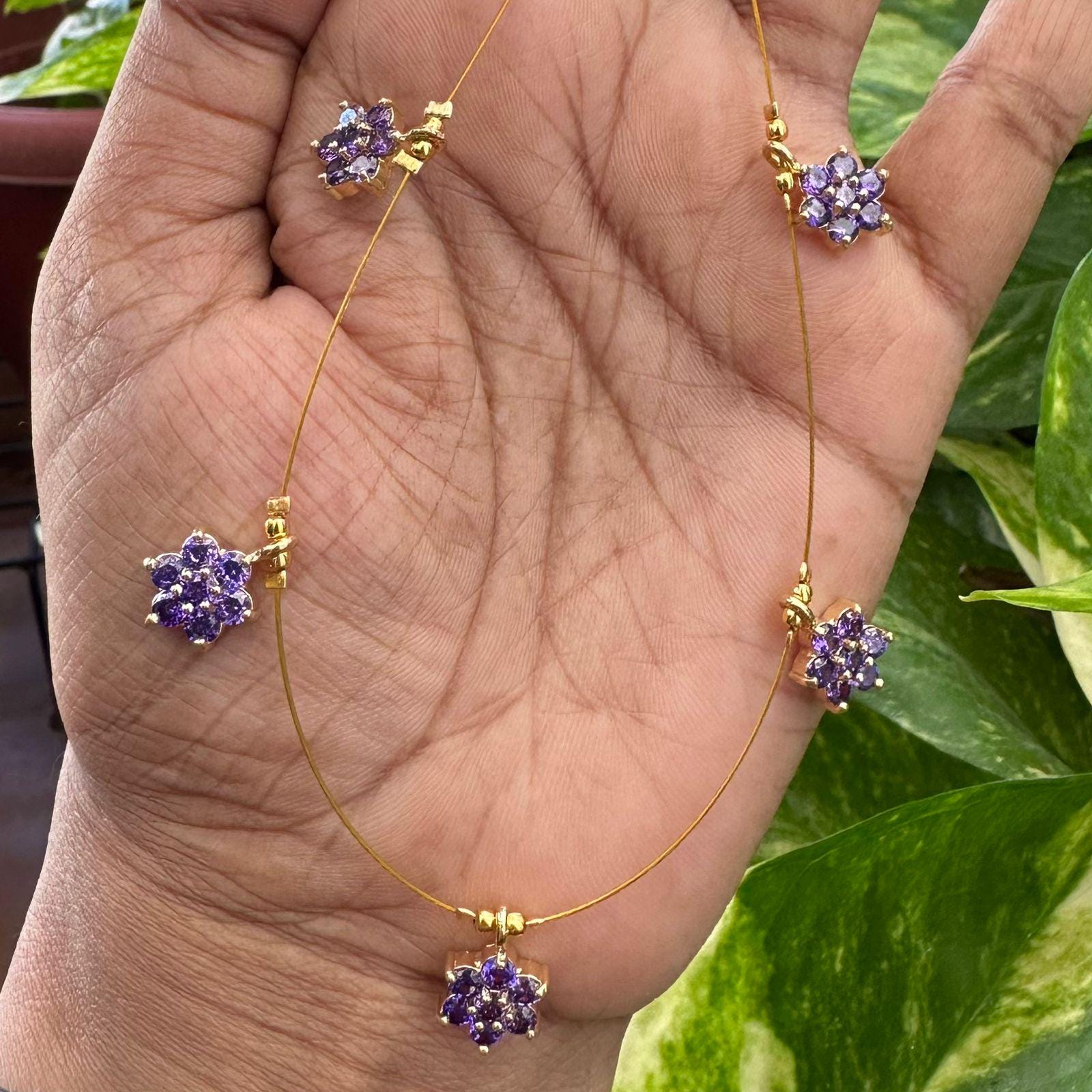 INDIAN INVISIBLE CHAIN Star Pendant Chain Necklace Trending Festive ...