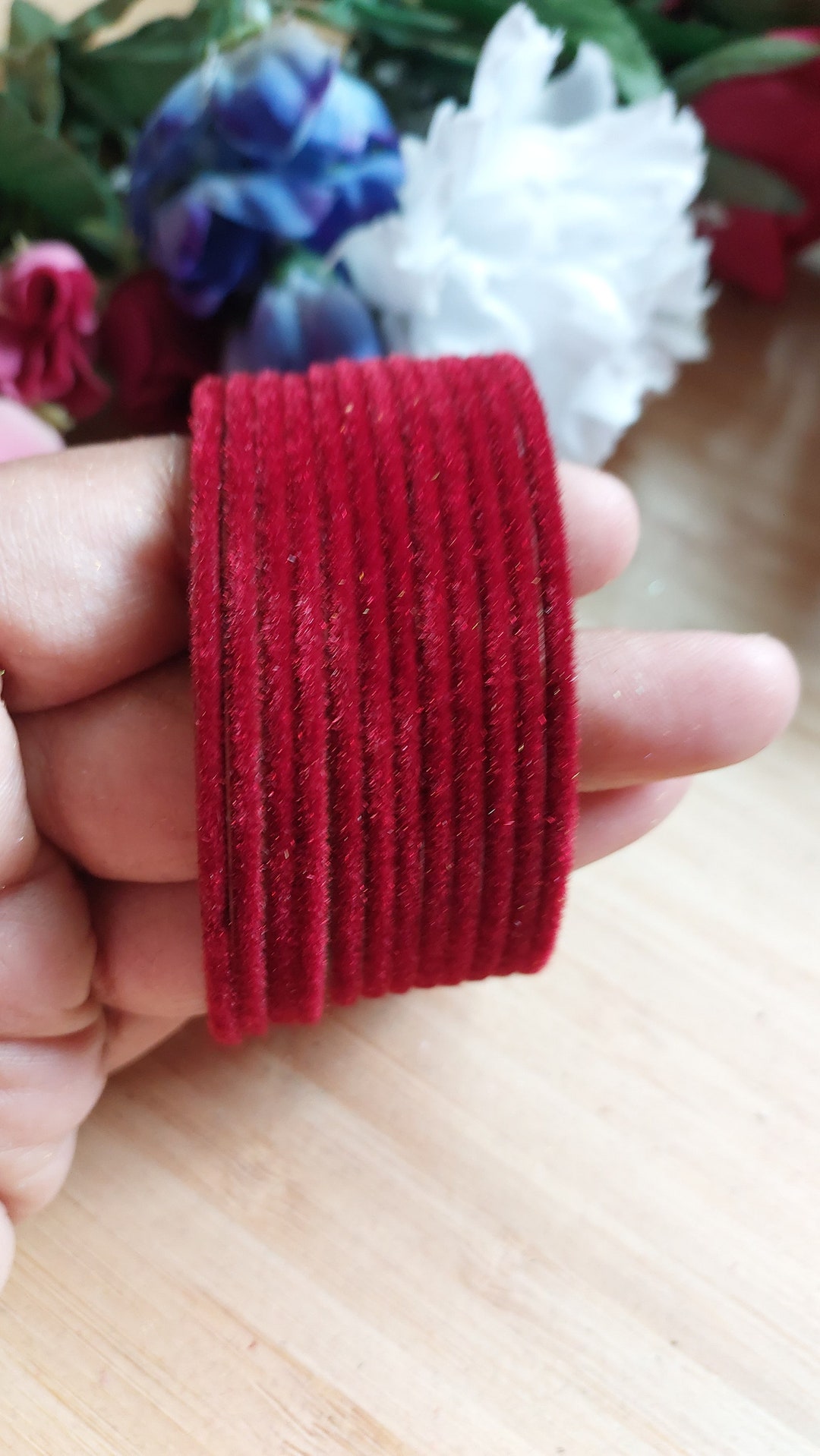 INDIAN VELVET BANGLES Metal Dozen Assorted Colors Size 2.6 Sangeet ...