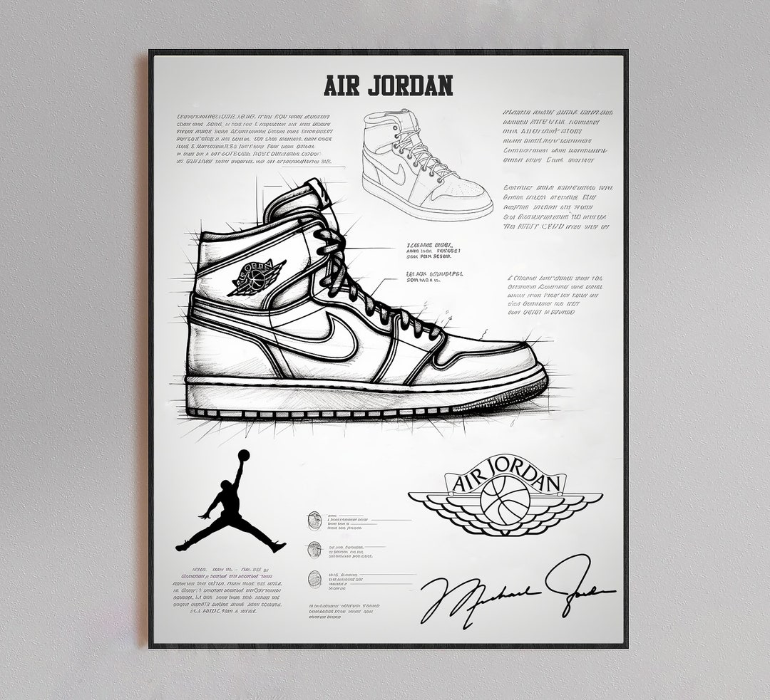 Air Jordan 1 Patent Print Fashion Wall Art, Vintage Shoe Poster ...
