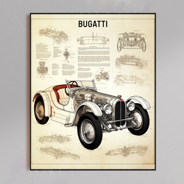 Bugatti Patent Print - Etsy