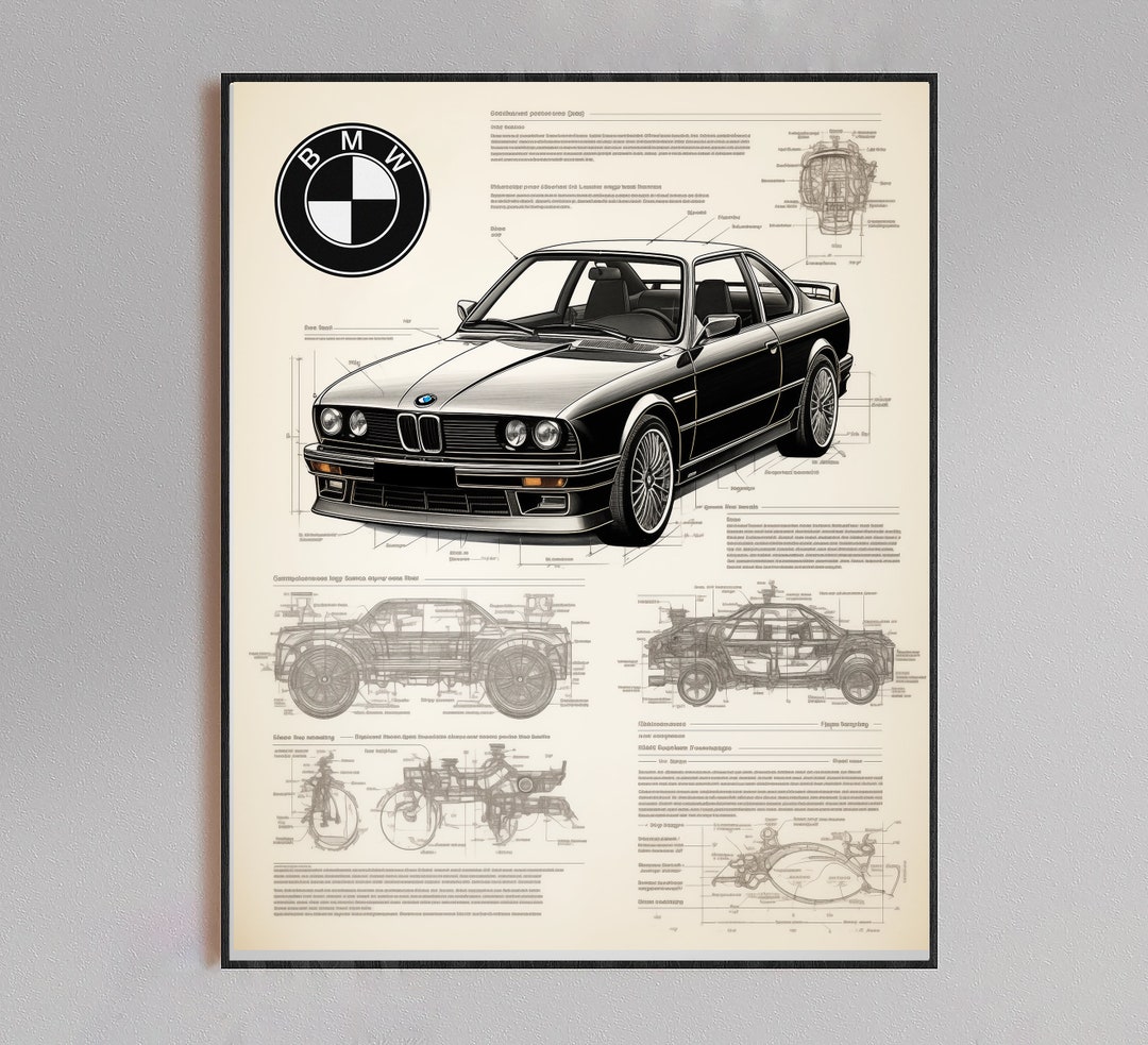 BMW E30 Patent Poster BMW E30 Wall Art, Vintage Car Poster, BMWW E30 Wallpaper, Print, Car ...
