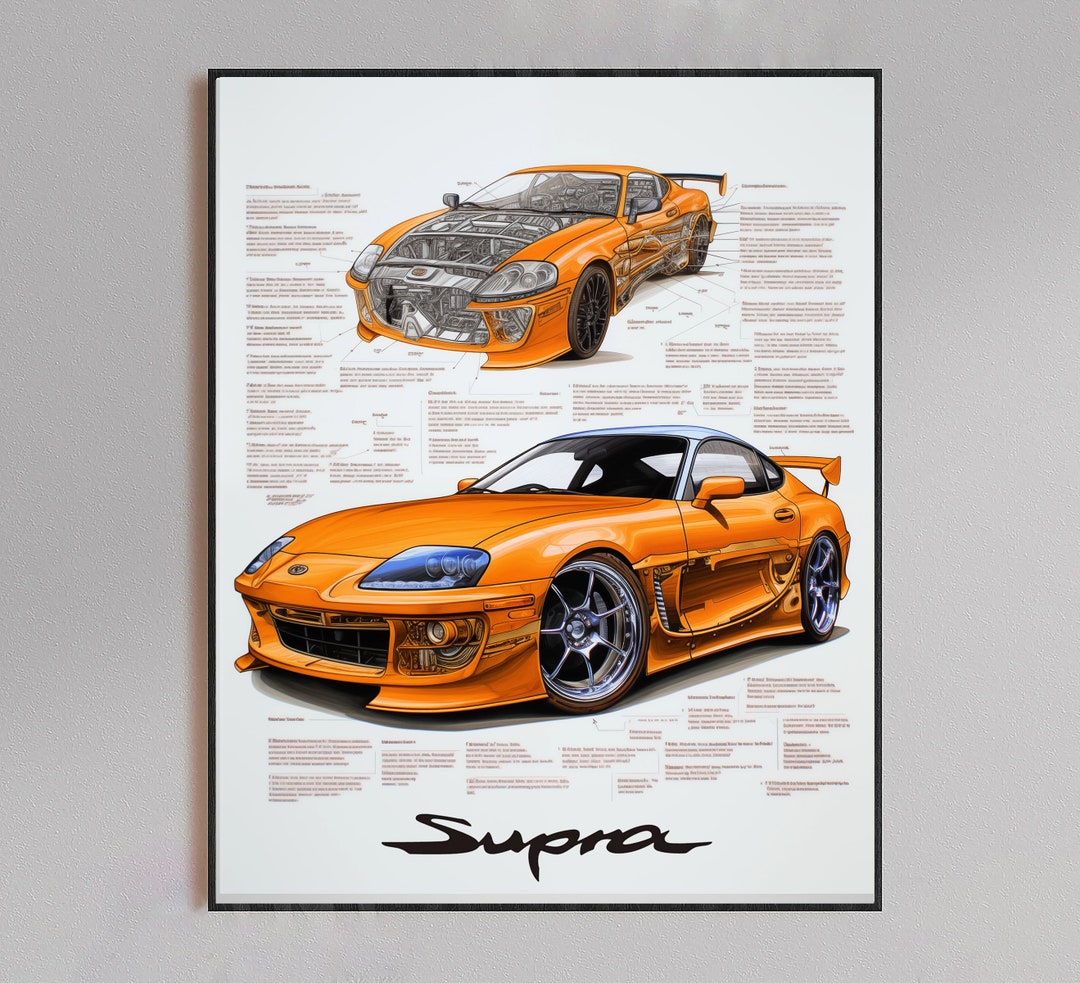 Toyota Supra Poster Toyota Supra Wall Art, Toyota Supra SVG, Toyota ...