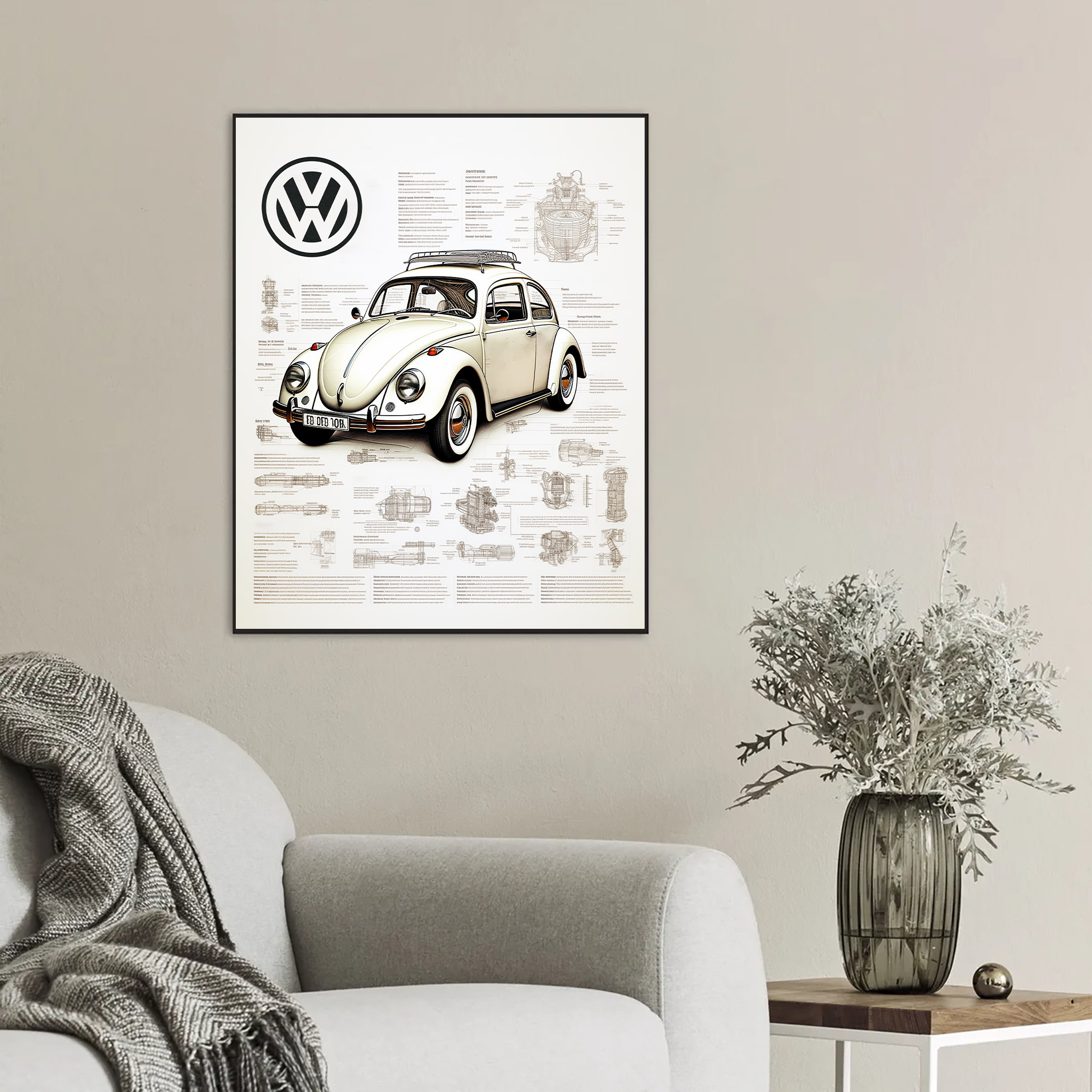 Volkswagen Beetle Poster Volkswagen Beetle Wall Art - Etsy