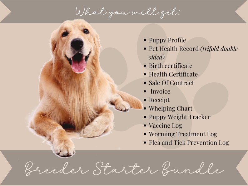 Editable Breeder Starter Pack, Breeder Records, Breeder Puppy Pack ...