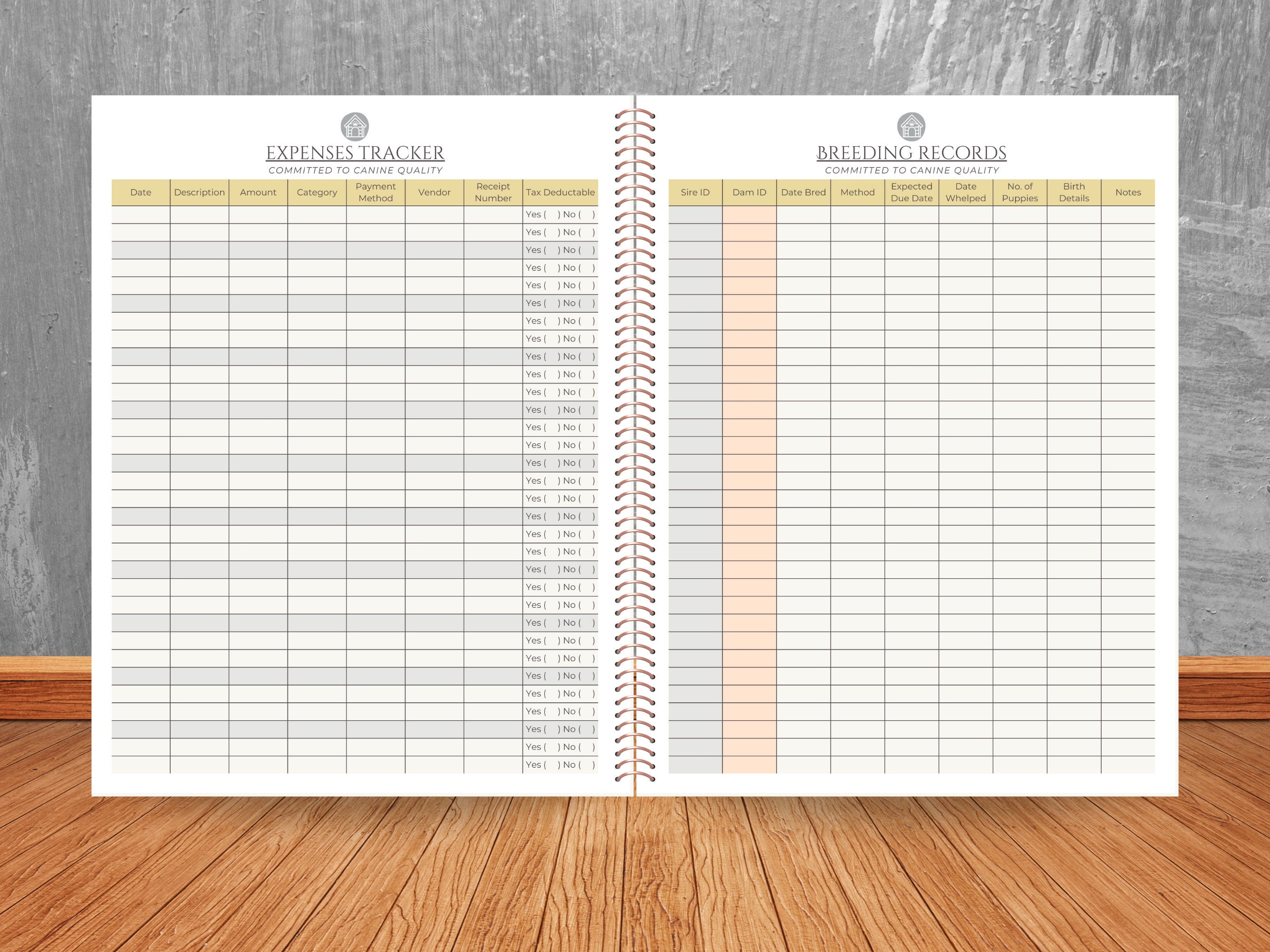Breeder's Record Book, Printable Breeders Book, Simple Puppy Book ...