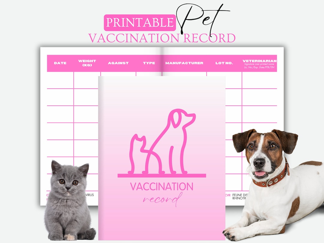Pet Health Record, Pet Vaccination Record, Canine Health Tracker ...