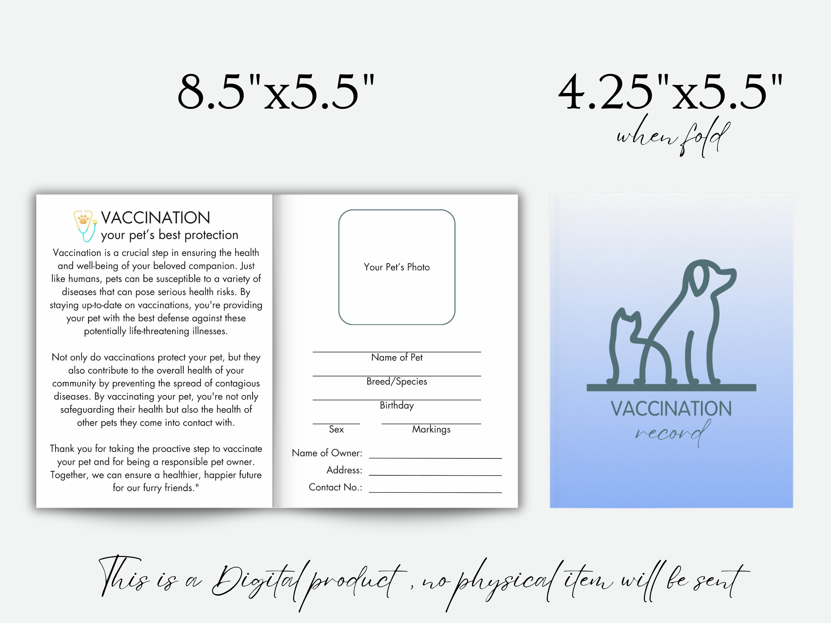 Pet Health Record, Pet Vaccination Record, Canine Health Tracker ...