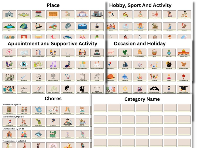 Weekly Visual Calendar, Editable Visual Calendar, Visual Schedule for ...