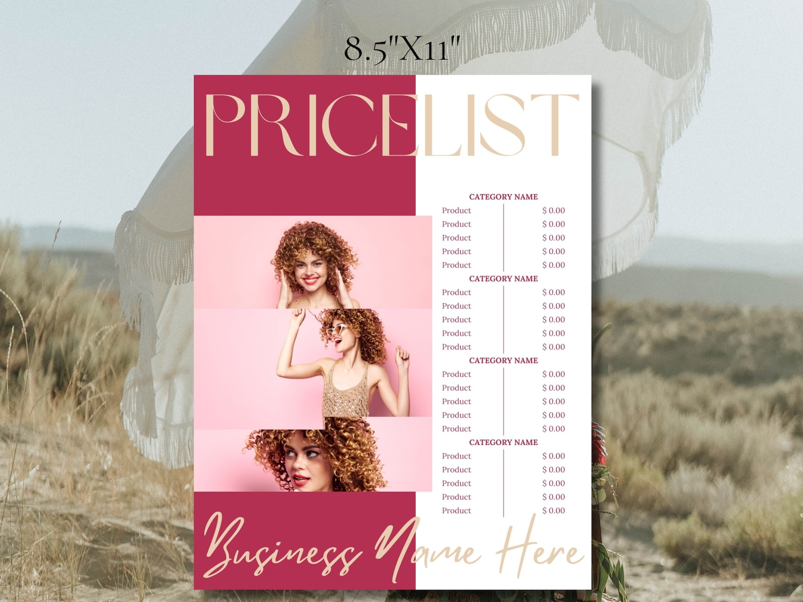 Hair Pricelist, Pricelist Template, Editable Pricelist Template, Canva ...
